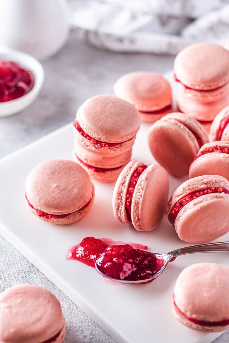 Step by Step Basic Macaron Recipe with Raspberry Jam - All We Eat