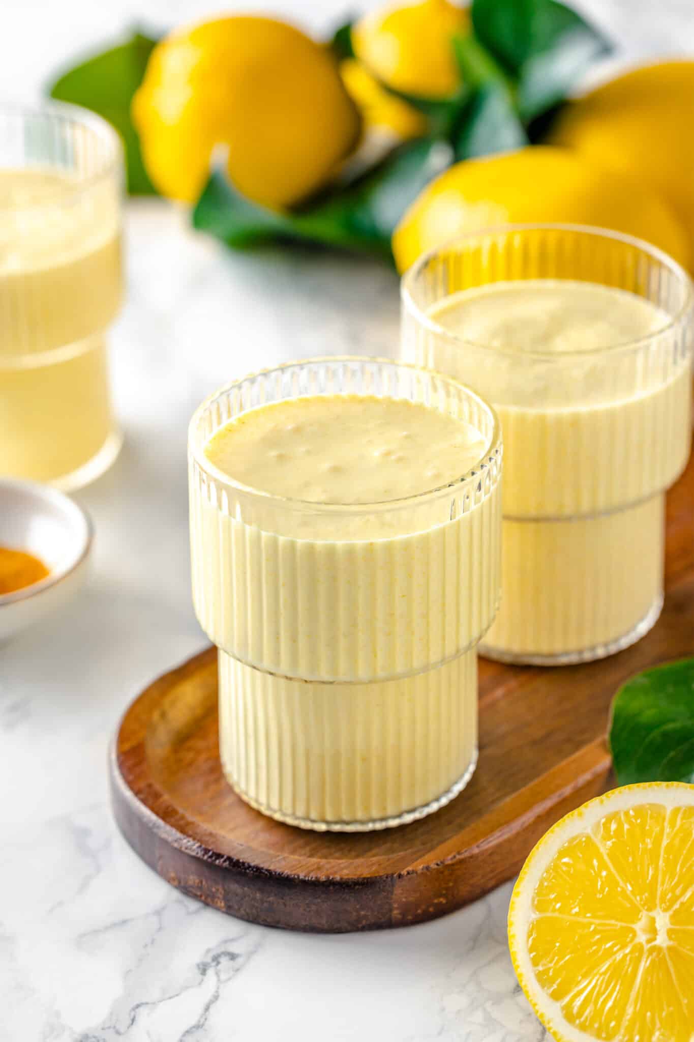 Easy and Creamy Golden Lemon Smoothie with Turmeric - All We Eat