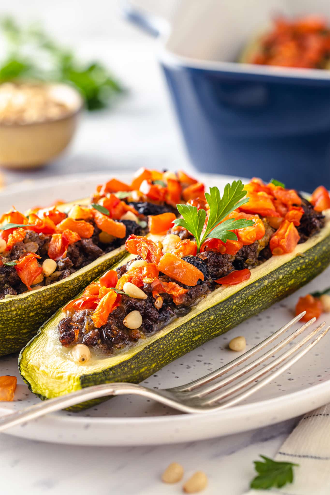 Tasty Oven Baked Beef Stuffed Zucchini - All We Eat