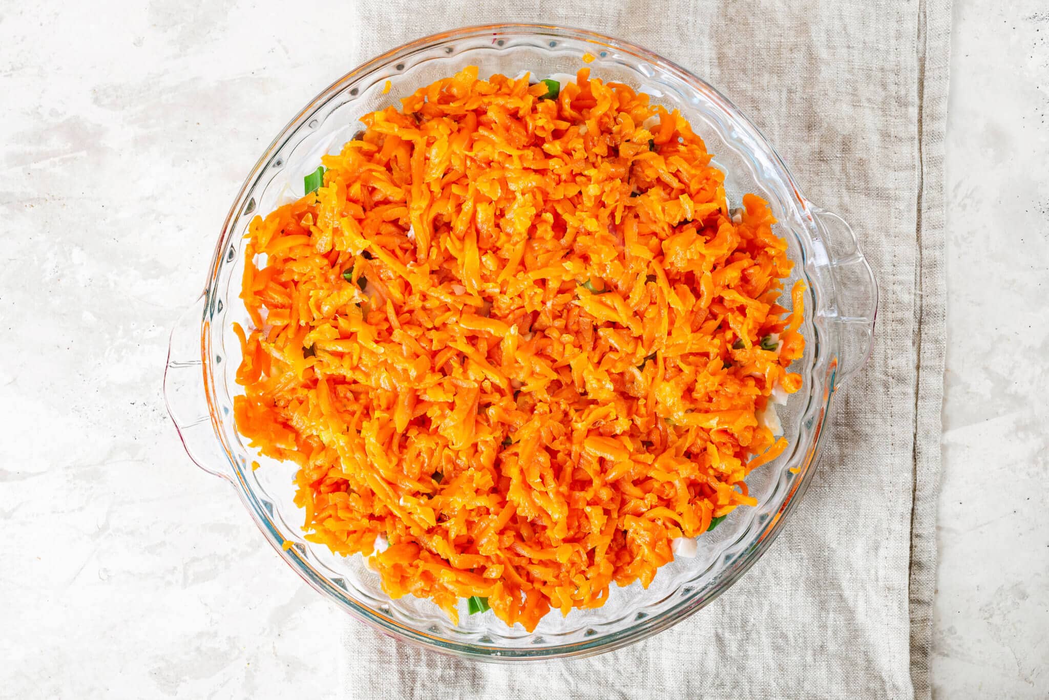 Simple Traditional Herring Salad with Layered Vegetables - All We Eat