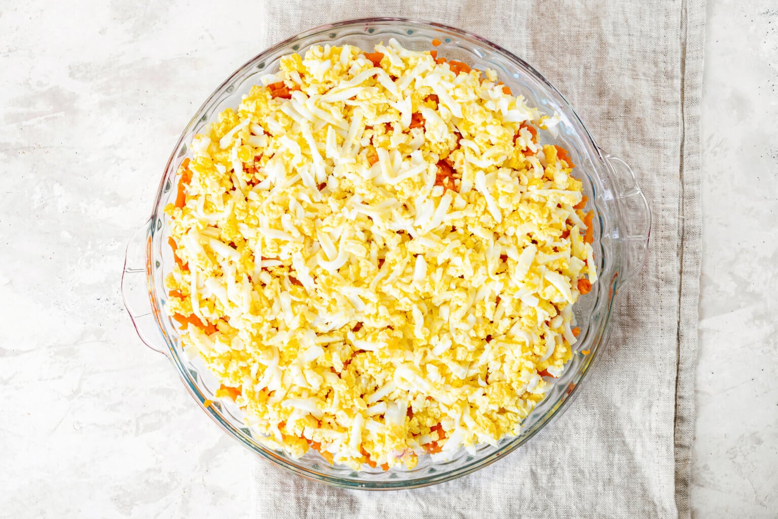 Simple Traditional Herring Salad with Layered Vegetables - All We Eat
