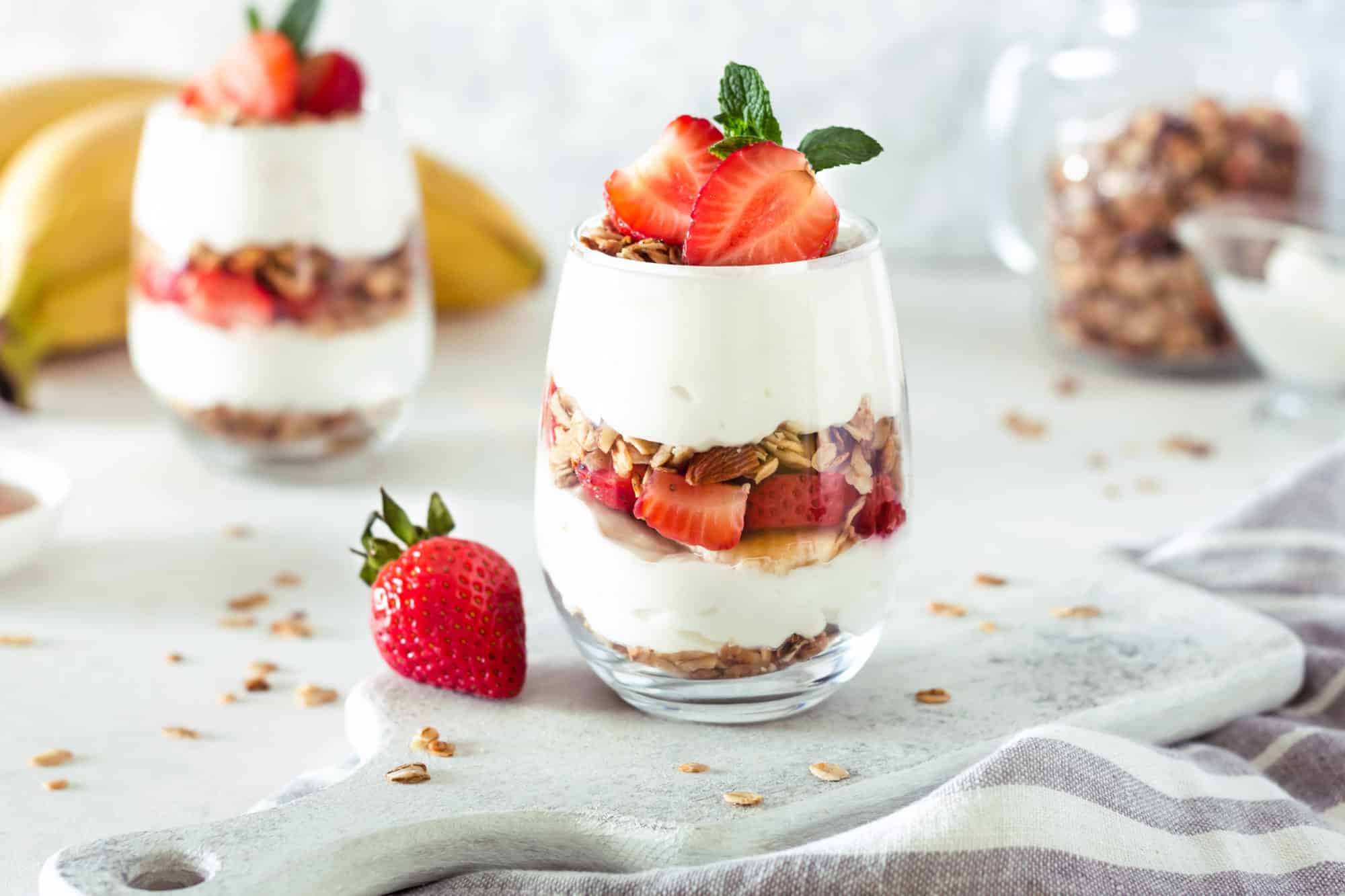 Granola Breakfast Yogurt Parfait with Fresh Fruit - All We Eat