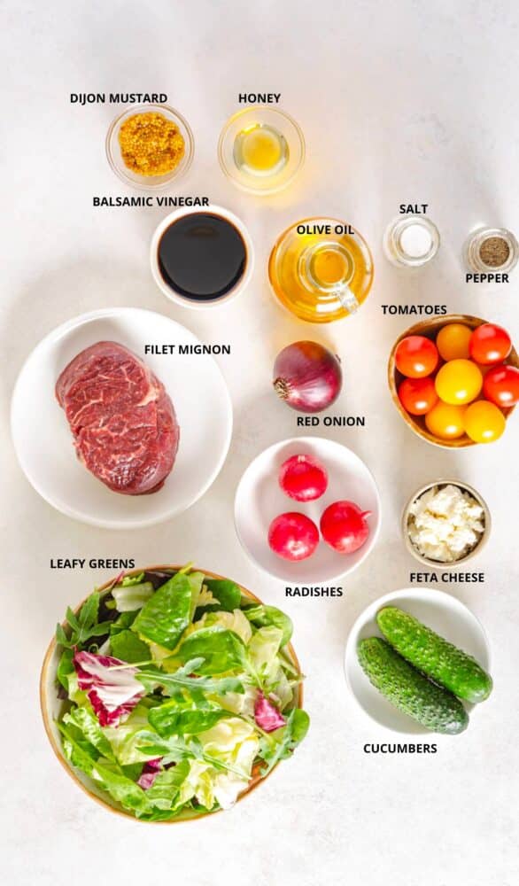 Beef Filet Mignon Steak Salad with Balsamic Vinaigrette - All We Eat